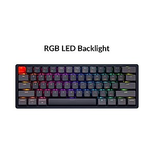 Keychron K12 60% Layout Bluetooth Wireless/Wired Hot-swappable Mechanical Keyboard with Optical Banana Switch, Compact 61 Keys RGB Backlit Keyboard Aluminum Frame Compatible with Mac Windows