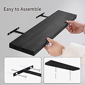 LYYYXGYP Floating Shelves for Wall Rustic Wood Wall Shelves for Bedroom, Bathroom, Living Room, Kitchen, Laundry Room Set of 2