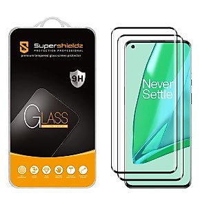 Supershieldz (2 Pack) Designed for OnePlus 9 Pro/OnePlus 9 Pro 5G Tempered Glass Screen Protector, Anti Scratch, Bubble Free (Black)