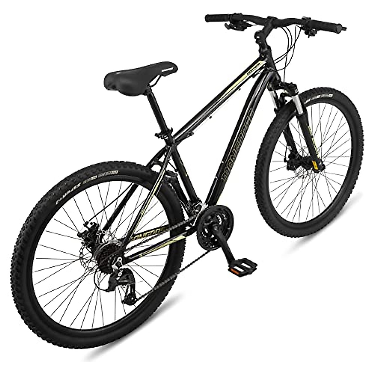 Mongoose Montana Sport Men and Women Mountain Bike, 21-Speed Drivetrain with Trigger Shifters, 27.5-Inch Wheels, 17-Inch Medium Frame, Black