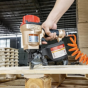 meite CN55 Pneumatic Coil Siding Nailer 15 Degree 1-Inch to 2-1/4-Inch Industrial Coil Nailer