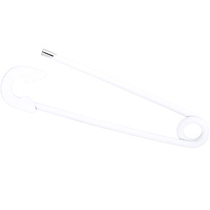 Body Candy Womens 14G Matte White Plated Steel Helix Cartilage Punk Rock Safety Pin Industrial Barbell 38mm