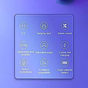 GOWENIC Neckband Portable Bluetooth Speakers, Wireless Wearable Body Speaker, Neck Speaker True 3D Stereo Sound with 3W x 2 Speaker System for Home Sport Outdoor