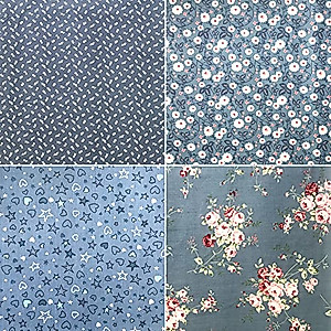 Mililanyo 8pcs 18x22inch Cotton Fabric Fat Quarters Daisy Design Fabric Bundles Floral Precut Patchwork for Quilting Sewing Crafting