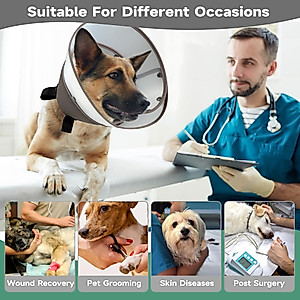 Pilviset Soft Dog Cone Collar After Surgery,Clear Padded Collar,E-Collars for Dogs to Prevent Licking Wound, Adjustable Dog Recovery Collar for Large Medium Small Dog,Elizabethan Collar XL