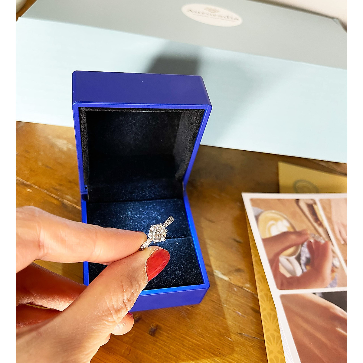 Auroradia Moissanite Diamond Engagement Ring for Women | D Color VVS1 Clarity Round Cut Solitaire Rings Wedding Band | 18K Platinum Sterling Silver | Engagement Ring with Channel Setting | Wedding Engagement and Birthday (7, 1)