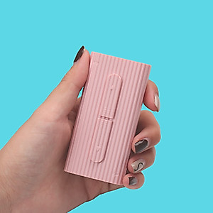 Holy Rose Dental Floss Dispenser Travel Floss Picks Dispenser Portable Flossers Toothpick Cases Fine Floss Organizer with Floss Stick 168 Count Tasteless Clean Tooth More hygienic. (Pink White)