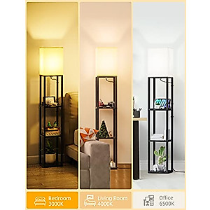 Maxsure Floor Lamp with Shelves - Touch Contro LED Floor Lamps with 3 Color Temperature