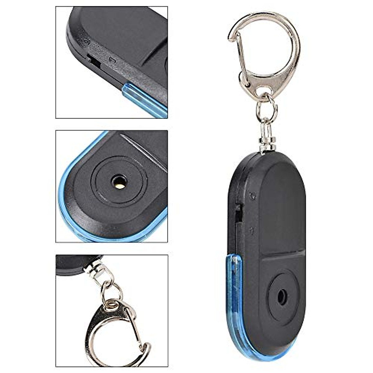 Whistle Key Finder, Anti-Lost Alarm Key Finder Locator Whistle Sound Control with Battery(Blue)