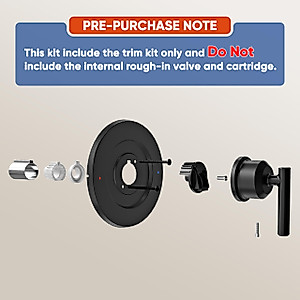 Replacement for Moen T2901BL Gibson Posi-Temp Valve Trim Kit-Shower Trim Kit Only, Shower Lever Handle, Matte Black