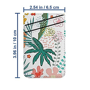 Diascia Pack of 2 - Cellphone Stick on Leather Cardholder ( Exotic Garden Blossom Botanical Pattern Pattern ) ID Credit Card Pouch Wallet Pocket Sleeve