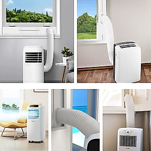 Upgraded Portable Air Conditioner Window Seal Kit, Suitable for All Exhaust Hose of 5.1 Inch/5.9 Inch, Adjustable Length AC Window Vent Kit Plates with Universal Coupler Adapter for Sliding Windows