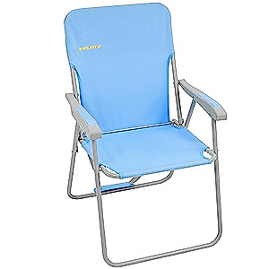#WEJOY Folding High Back Beach Lawn Chair, Portable Lightweight Outdoor Compact Chairs with Hard Arms Shoulder Strap Pocket for Adults Outside Patio Camping Festival Sand,300 lbs, Heavy Duty Chair
