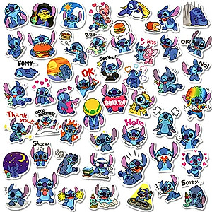 Cute Stickers Pack 50PCS, Kawaii Stickers for Kids Teens Adults Eikecy Vinyl Waterproof Anime Decals Stickers for Water Bottles Laptop Phone