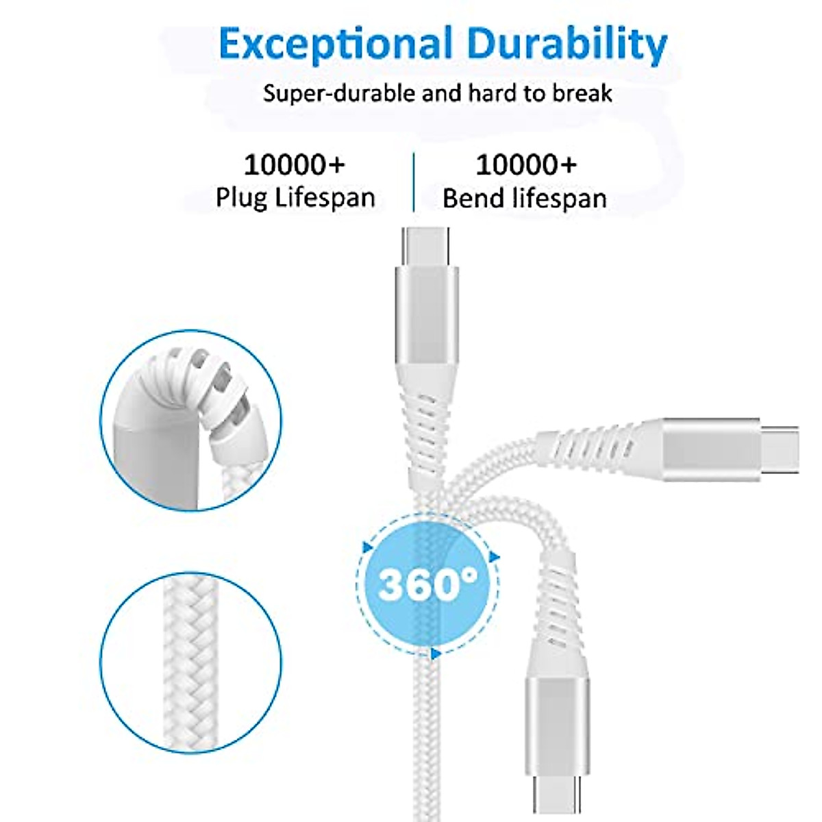 USB Type C Cable 6FT 2Pack Fast Charging Cable USB C Charger Phone Cord for Samsung Galaxy A01 A02s A03s A10e A11 A12 A13 A14 A20 A21 A32 A42 A52 A53 A50 A51 S21 S22, Moto G7/G6, LG K51 Stylo 6 5 4