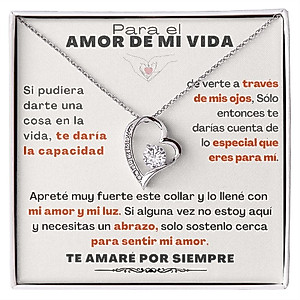 Para el Amor de mi vida - Collar Por siempre amor - forever love 18k Yellow Gold Finish/Cajita Estandard (Gratis)