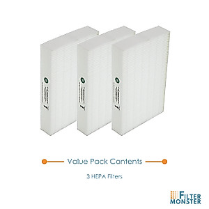 True HEPA Replacement Filter Compatible with Honeywell HEPA R Filter (HRF-R3) for HPA090, HPA100, HPA200, HPA250 and HPA300 Series Air Purifiers (3 Pack)