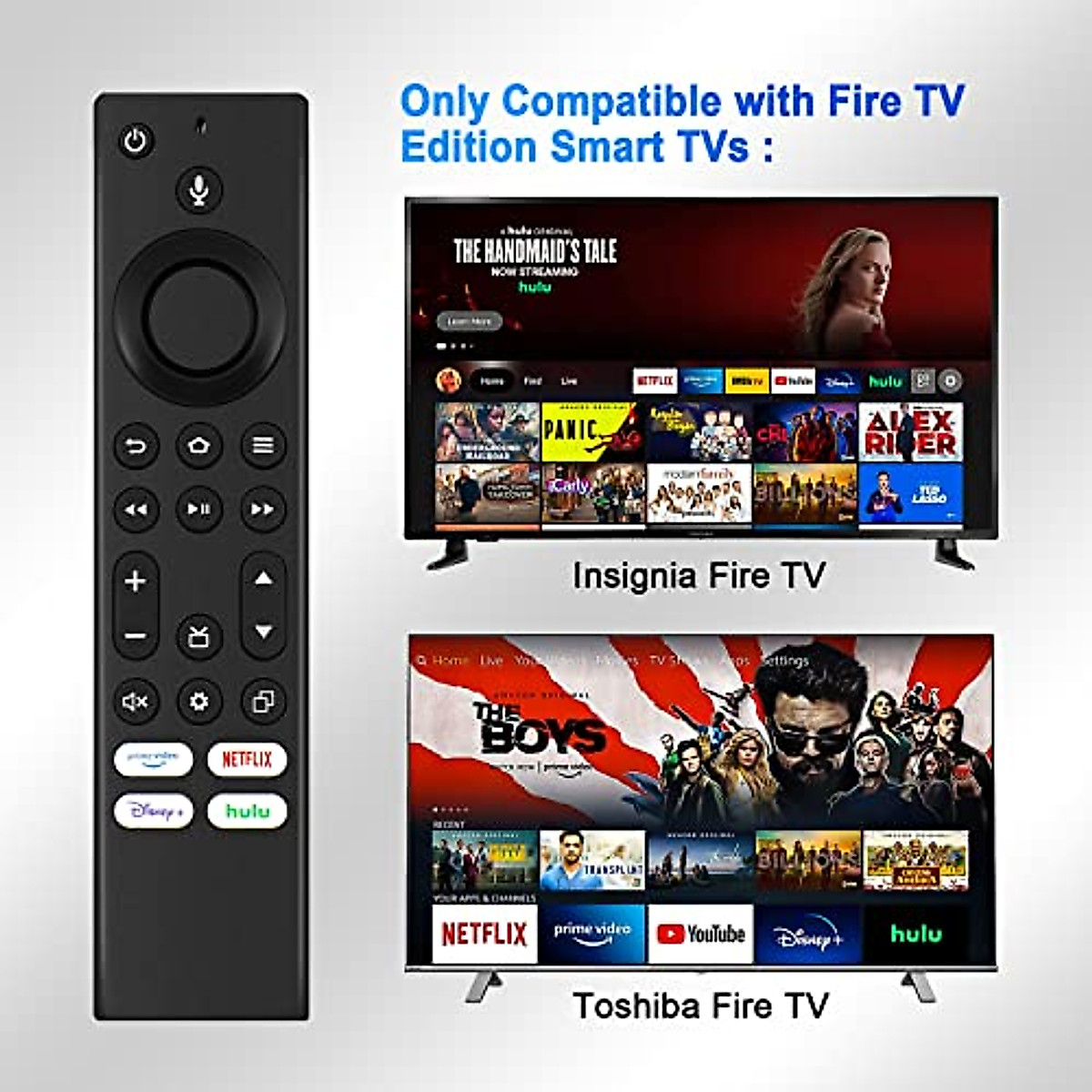 New NS-RCFNA-21 Voice Remote Control Replacement fit for Insignia Fire TV and Toshiba Fire TV Edition Smart TV, Compatible with NS-40D510NA21 NS-39DF310NA21 NS-58F301NA22 NS-50F301NA22 (No Battery)