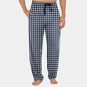 Fruit of the Loom mens Woven Sleep Pant Pajama Bottom, Blue Plaid/Red Plaid, X-Large US