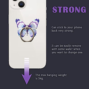 4 Pack Cute Butterfly Cellphone Stand Set, Butterfly Cell Phone Ring Holder, 360°Rotation Phone Ring Grip Compatible with All Smartphones Tablet(Pink, Yellow, Purple, Green)