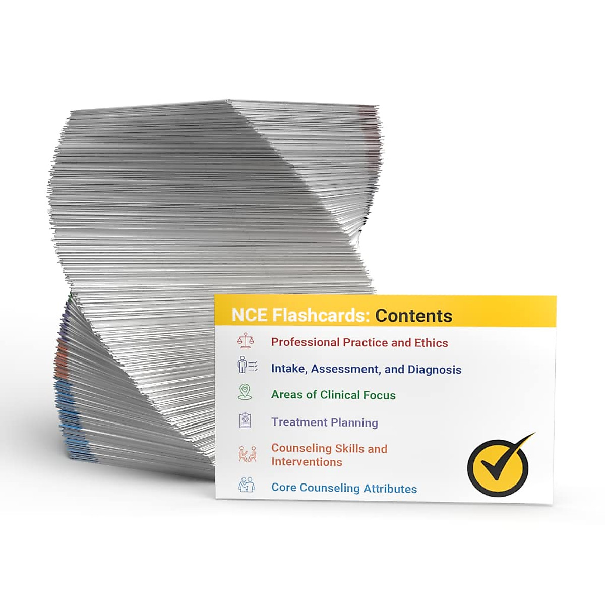 NCE Study Cards: NCE Exam Prep 2024-2025 with Practice Test Questions for the National Counselor Examination [Full Color Cards]
