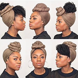 Jelyne 6 Packs Headwraps for Black Women Long Stretch Jersey Head Wrap Hair Scarf Solid Color African Fashion Headwrap