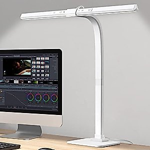 KableRika LED Desk Lamp, Architect Desk Lamps for Home Office, 12W Bright Modern Tall Table Lamp with Base, Dimmable&6 Color Modes, Auto-Dimming for Office Desk Lighting, Workbench, Monitor, Crafting