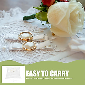 Totority Bridal Lace Ring Bearer Pillows- Elegant Wedding Ring Holder Pillow- Decorative Wedding Accessories and Supplies for Engagement and Wedding 20cm/79in