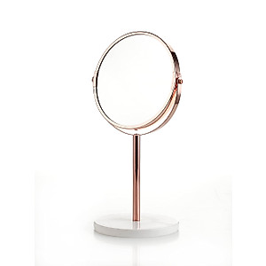 SsweetyPrincess Vanity Tabletop Mirror with 1X/7X Magnification (Rose Gold)