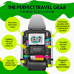 Cartik Backseat Car Organizer - Car Seat Organizer, Road Trip Essentials for Kids, Car Organizer Backseat Storage for Toys & Accessories (Double pack)