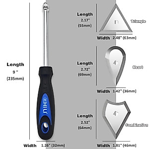 CHILI TOOLS 9 Inch Stainless Steel Shave Hook Set, Painting Scrapers, Paint Remover, Painters Tool for Woodworking, 3 PCS, Made in Taiwan