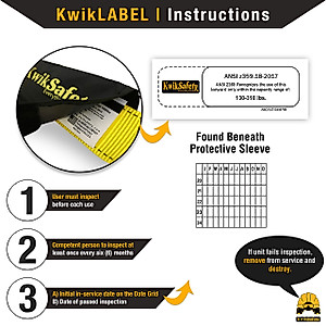 KwikSafety - Charlotte, NC - DOLPHIN DORSAL [1 PACK] 18" D-Ring Extender [Easy Hookup] ANSI Tested OSHA Compliant Harness Extension Lanyard Safety D Ring PPE Construction Roofing Fall Arrest Gear