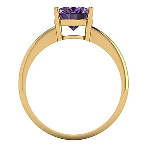 Clara Pucci 2.0 ct Oval Cut Solitaire Simulated Alexandrite Engagement Wedding Bridal Promise Anniversary Ring 18K Yellow Gold Size 5.5