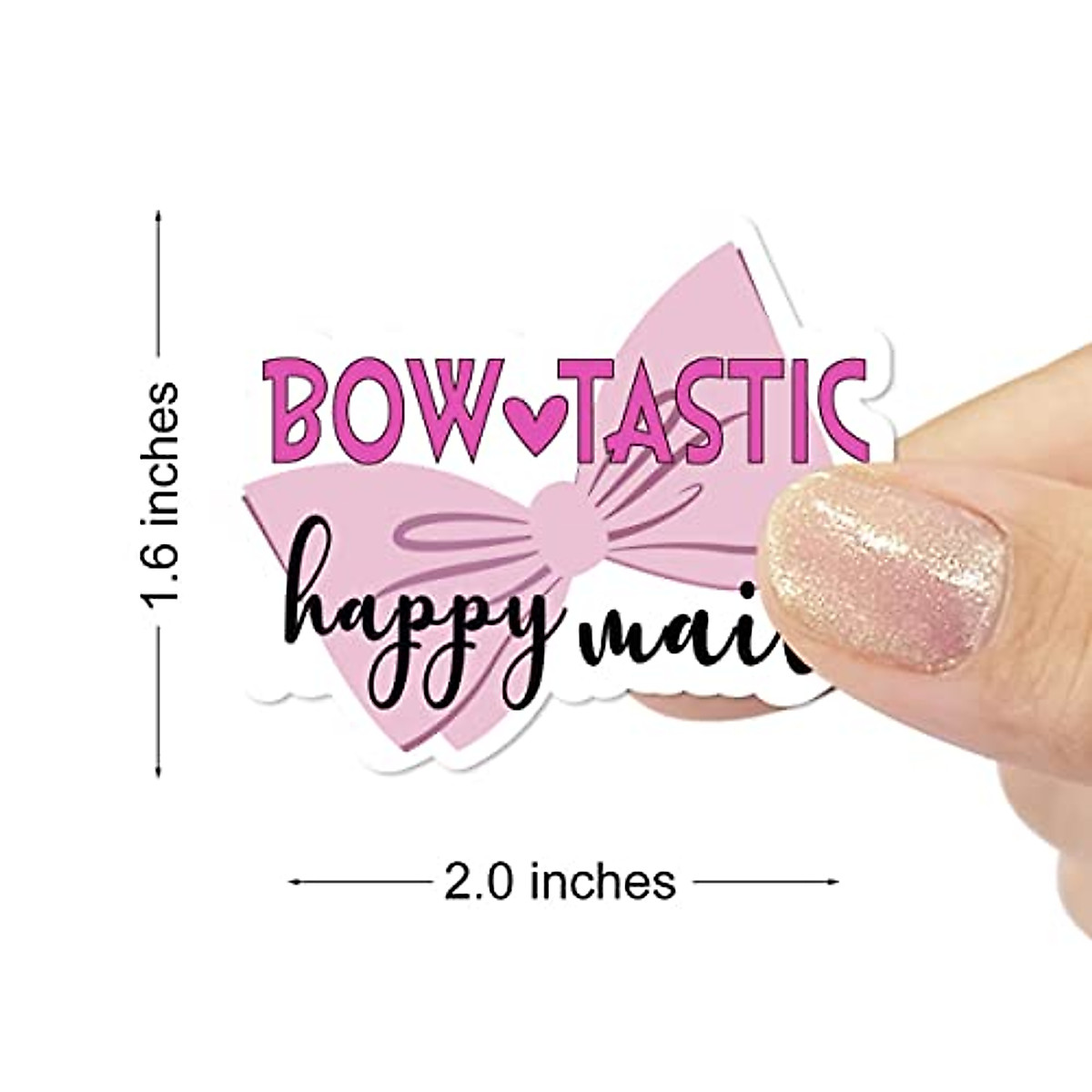 Bow Tastic Happy Mail Stickers,Thank You Stickers,Handmade Stickers,Small Shop Stickers,Envelopes Stickers for Small Business, Online Retailers,Handmade Goods,500 Labels Per Roll