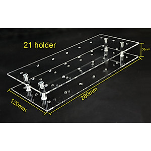 MENGCORE 21 Hole Acrylic Cake Pop Lollipop Clear Pink Display Stand Server Decoration Display Stand Holder Base Shelf (21 Hole)