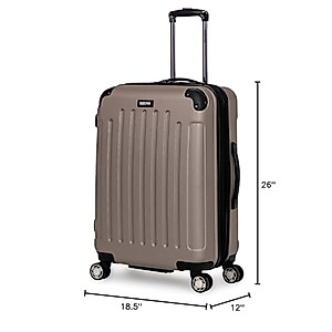 Kenneth Cole REACTION Renegade Luggage Expandable 8-Wheel Spinner Lightweight Hardside Suitcase, Champagne, 24-Inch Checked