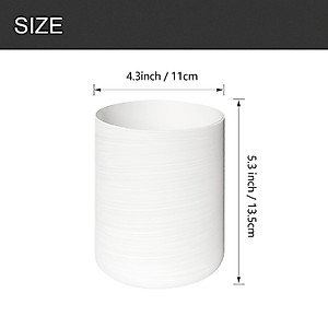 White Line Painted Glass Shade, Cylinder Globe replacement for Vanity Light, Chandelier (white, 3 Pack)