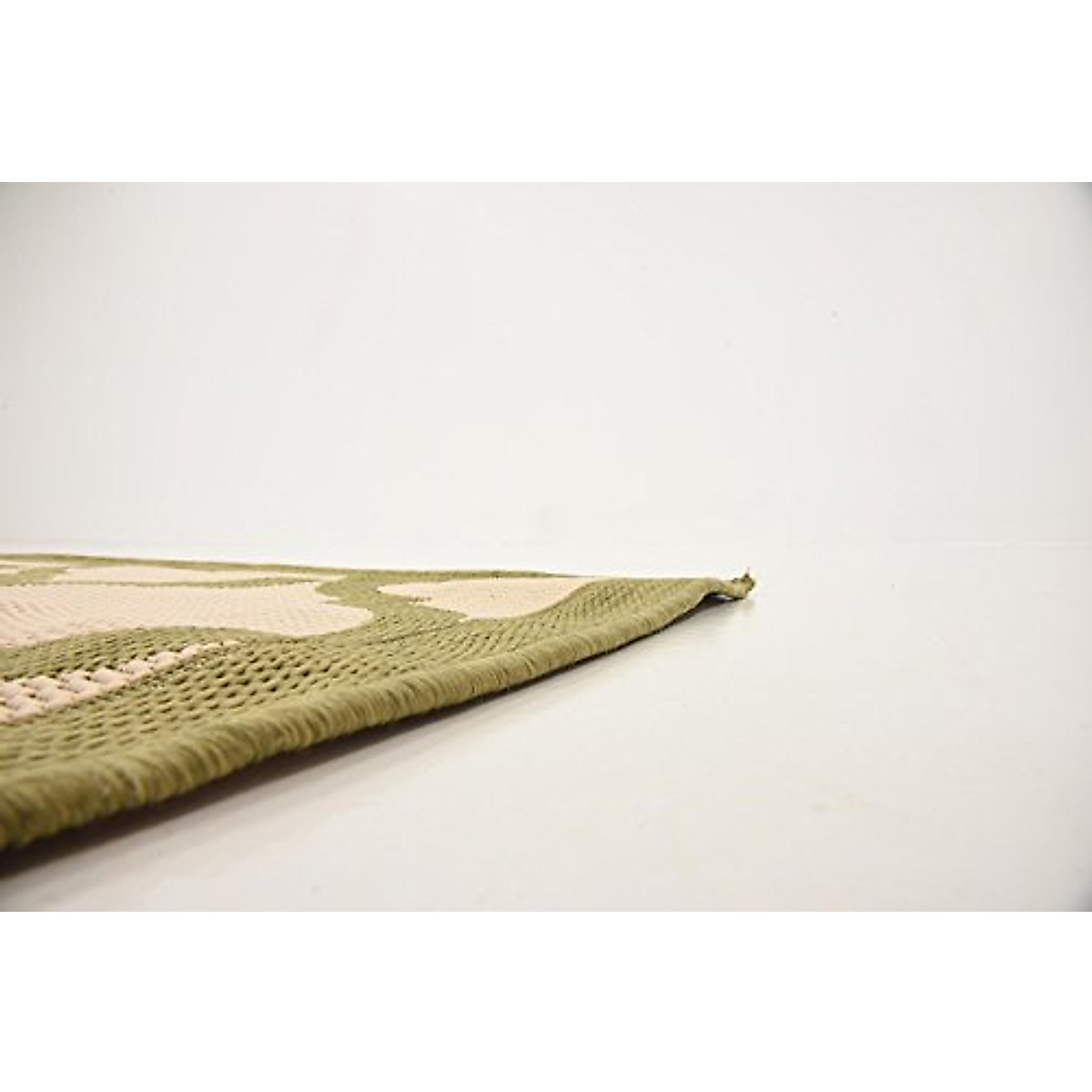 Unique Loom Outdoor Trellis Collection Area Rug - Moroccan (7' 1" x 10' Rectangle, Beige and Olive/ Beige)