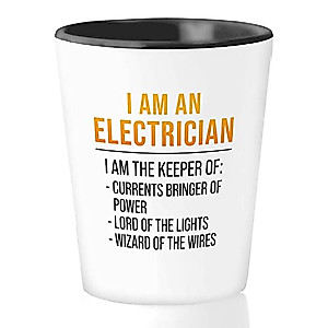 Bubble Hugs Electrician Shot Glass 1.5oz - Because Engineers - Electrical Engineer Technician Lineman Proffesional Electrician Graduation Student Electricity Funny Man Hillarious Husband