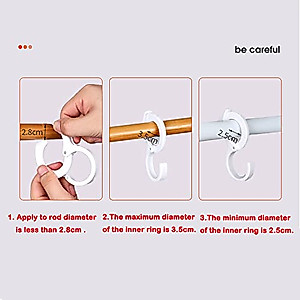 6pcs Plastic Multi-Purpose Rack Hooks S Hanging Hooks Hangers Organizer Clip Hook Table Edge Hook Cross Bar Hook Windproof Hook for Household Wardrobe Kitchen Portable Hook （White)