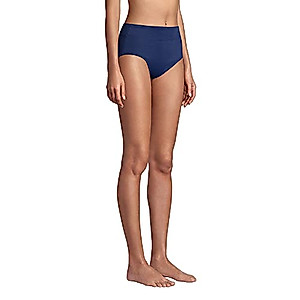 Lands' End Womens Chlorine Resistant High Waisted Bikini Bottoms Deep Sea Navy Regular 8