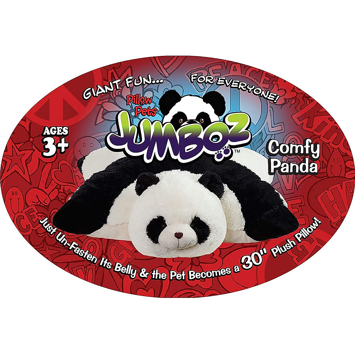 Pillow Pets Jumboz, Panda, 30" Jumbo Folding Plush Pillow