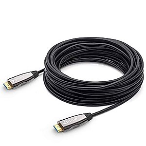 DELONG Fiber Optic HDMI Cable 50ft, Long HDMI Cord Support 4K 60Hz UHD/HDR/HDTV/3D IMAX/Dolby Vision,Compatible with AV Receiver,4K Projector, UHD TV,PS4 Pro,Xbox etc.(100ft/50ft/30ft Optional) 15m