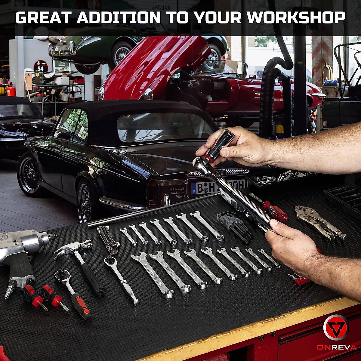 Tool Box Liner 24 inch Wide x 24 ft Large, Thick Heavy Duty Toolbox Drawer Liners, Rolling Tool Chest Liner Foam, Shelf Rubber Mat, Non-Slip Organizer Liner for Cabinet, Workbench