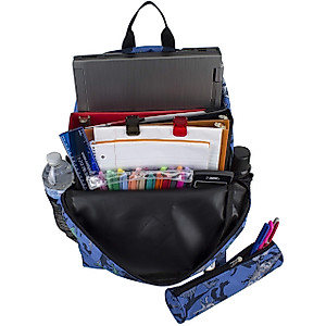 Eastsport Dome Backpack with FREE Pencil Case, Blue/Dinosaur Print