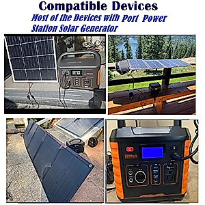 PolyEnergy Solar Connector to 4X Connector Adapter DC8mm Anderson XT60 Connector DC5521 DC5525 Connector Solar Charge Cable for 100W to 200W Portable Solar Panel for Portable Power Station