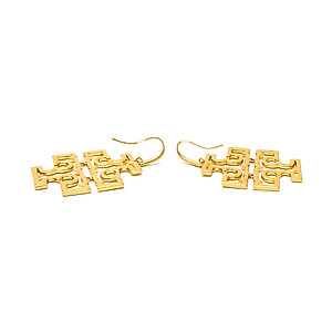 Tory Burch Womens Britten Logo Drop Earrings (Gold)