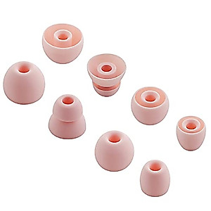 ALXCD Eartips Silicone Earbuds Tips Set Compatible with Powerbeats Pro, 4 Pairs S/M/L/D 4 Sizes Soft Silicone Ear Buds Tips Ear Tips, Compatible with Powerbeats Pro PB Pro 4 Pairs Cloud Pink