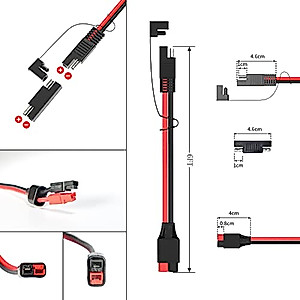 ELFCULB 12AWG SAE to Anderson Adapter,Solar Connector to SAE Extension Cable,Compatible with Solar Generator Portable Power Station(6FT)