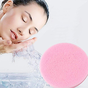 Facial Sponge Compressed,120 Count PVA Professional Makeup Removal Round Face Wash Sponges Spa Pads Exfoliating Cleansing for Women,Pink